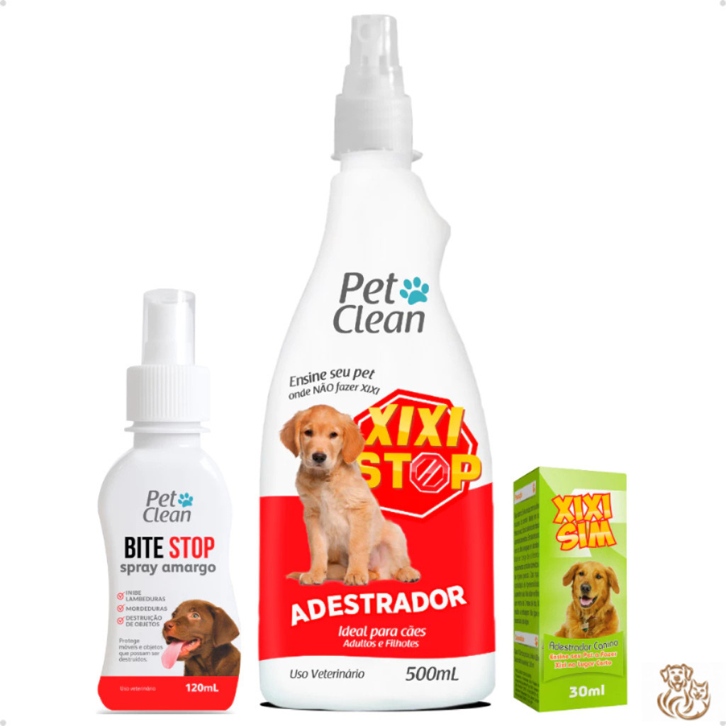 Kit Pet Clean Adestrador Sanitário e Mordida Para Cachorro Xixi Stop ...
