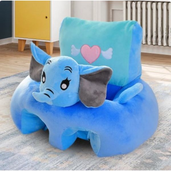 Puff Aprendendo a Sentar para bebe Modelo Elefante Azul | Shopee Brasil