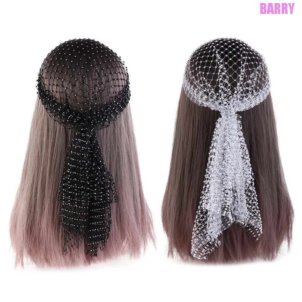 BARRY Strass Bandana Doce Faixa De Cabelo Verão Vintage Redes Feminino ...