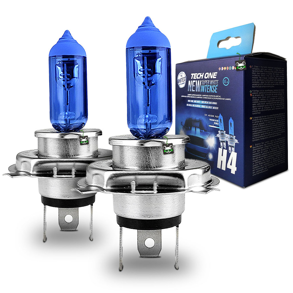 Par Lâmpada Super Branca H4 8500k Tipo Xênon 12V 60/55W Techone | Shopee Brasil