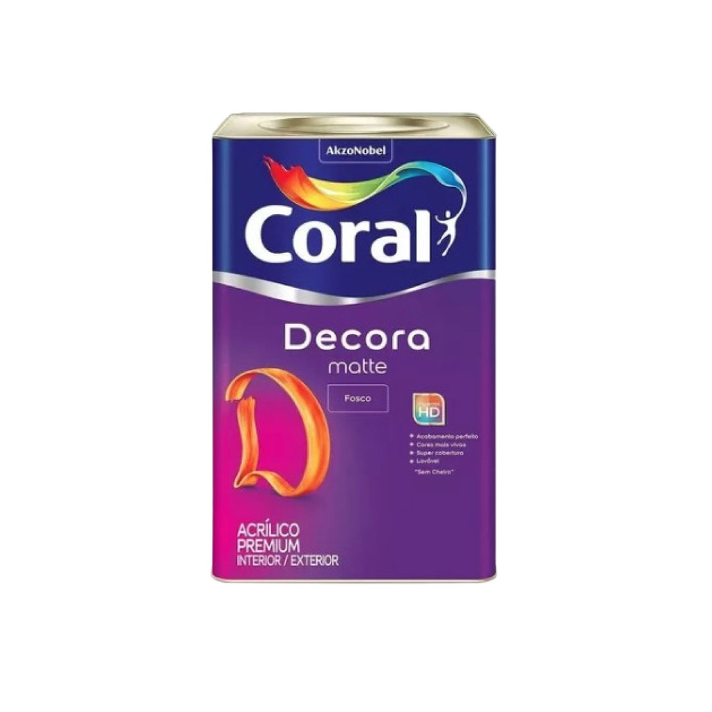 Tinta Acrílica Premium Coral Decora Matte FO 18L Branco | Shopee Brasil