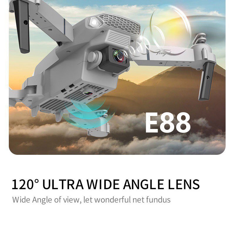 E888 pro Drone Profissional Manter Altura Dobrável Quadricóptero RC Equipado com Câmera Dupla 4K ...