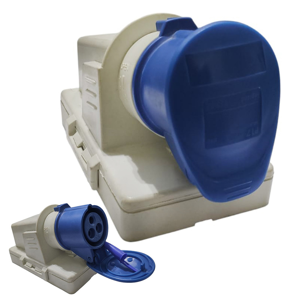 Tomada Industrial Sobrepor Femea 3 Pinos 16A 6H 200-250V ISO 20/25 ...