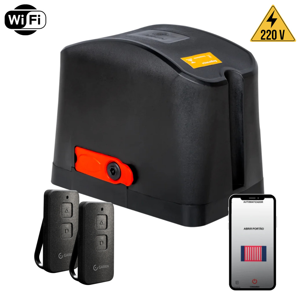 MOTOR AUTOMATIZADOR WIFI GAREN 400KG DZ FIT CONNECT SP 220V 2 CONTROLES ...