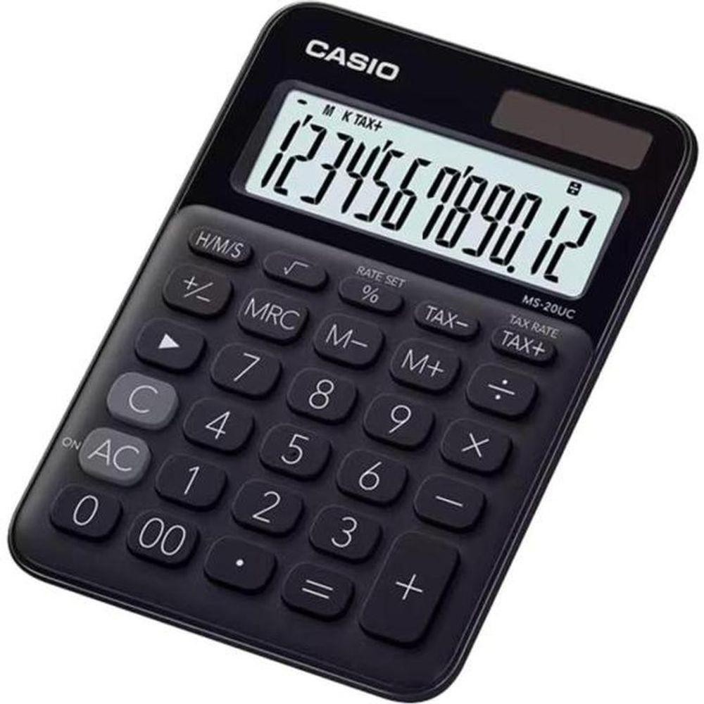Calculadora De Mesa Casio Ms20uc 12 Digitos Preta | Shopee Brasil