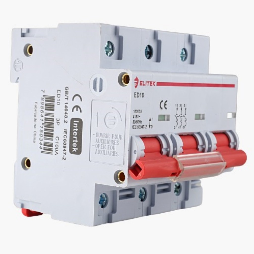 Disjuntor Tripolar Elitek 80A Curva C 10kA - ED103C80A | Shopee Brasil