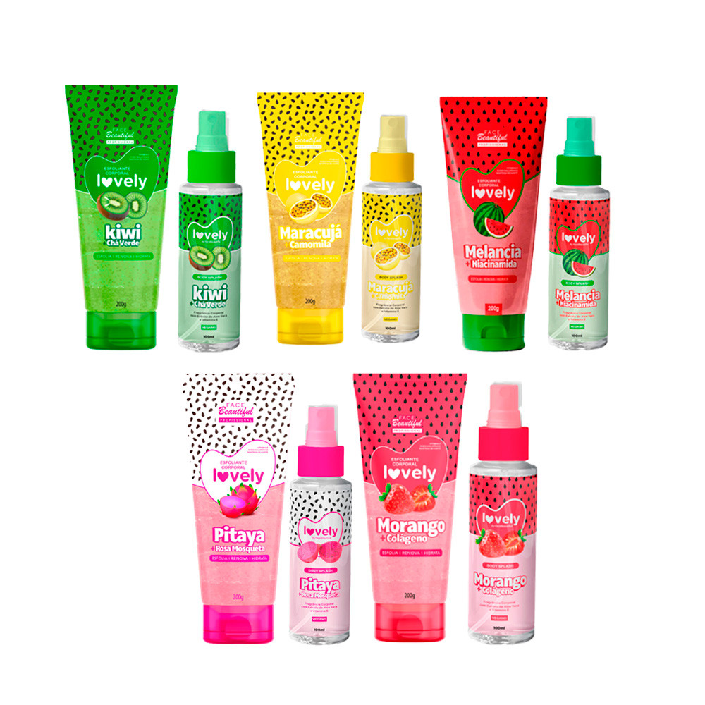 Kit Body Splash+Esfoliante de Fruta Lovely Face Beautiful | Shopee Brasil