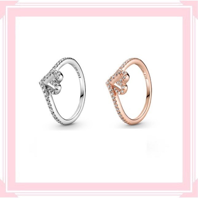 Anel De Coração Pandora Prata Esterlina 925 Cintilante Desejo Espinha ...