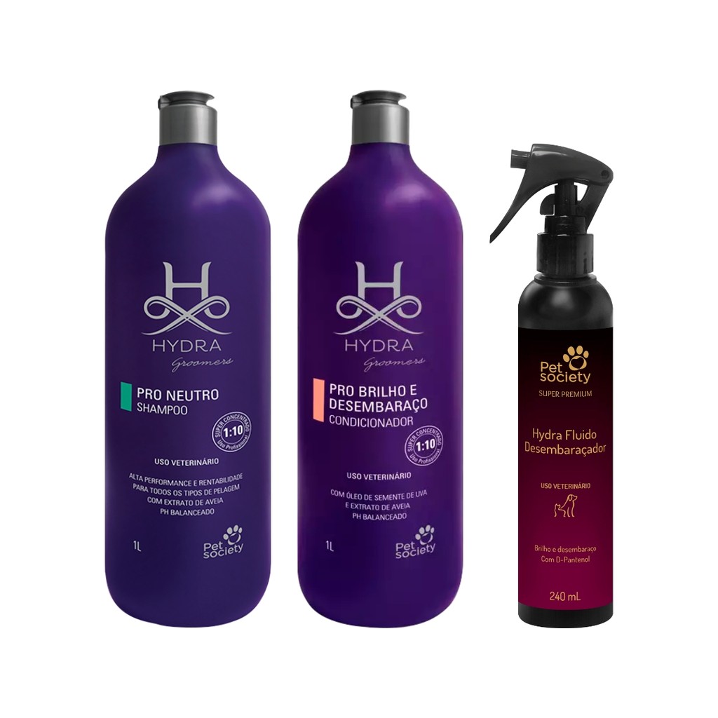 Kit Banho E Tosa Sh Neutro 1l+cond 1l+ Desembaraçador 240ml | Shopee Brasil