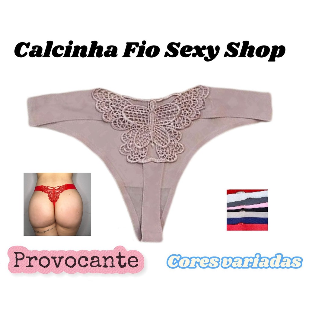 Kit Calcinhas Erótica Fio Dental Sexy Com Design Sedutor Bordado De Borboleta – Ideal para ...