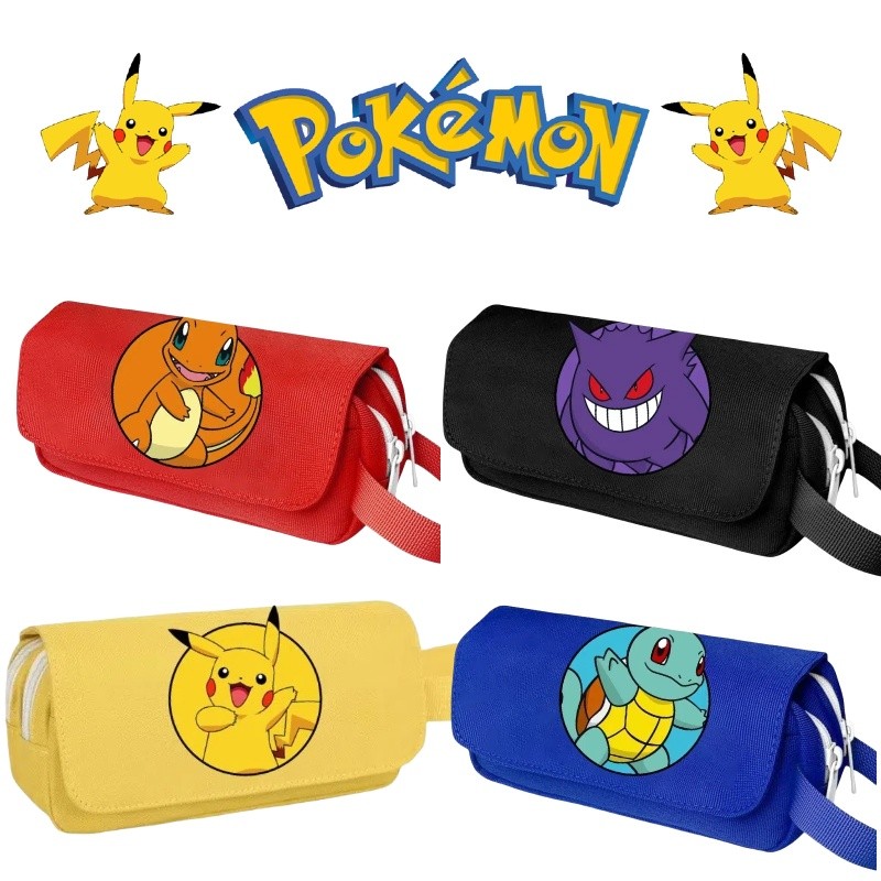 Pokemon Impresso Grande Capacidade Estudante Papelaria Saco Pikachu Dos ...