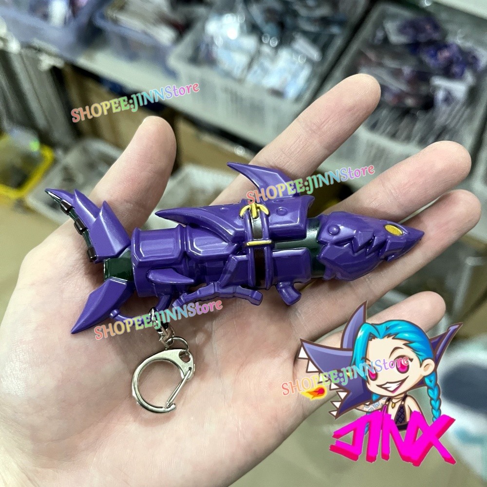 - JINN-League of Legends Arcane JINX Fishbones Blaster Chaveiro Shark ...