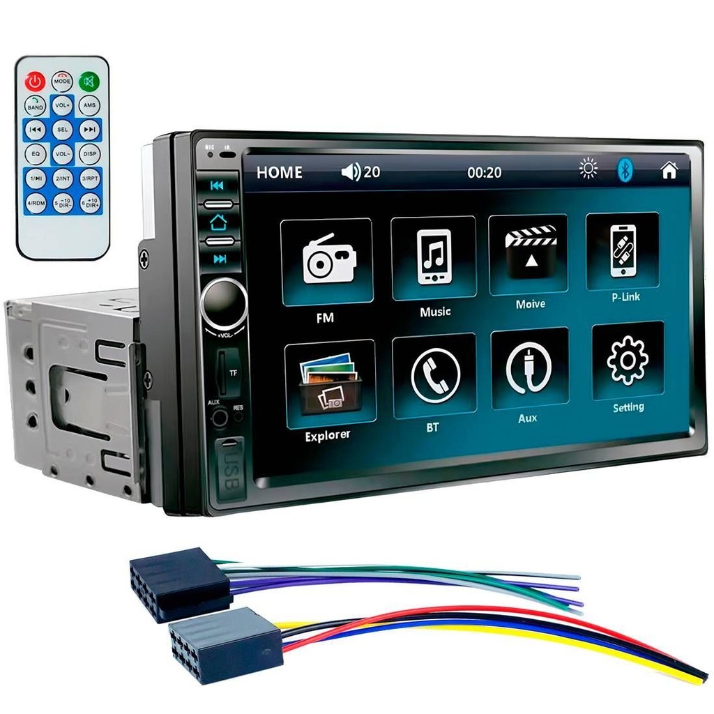 Central Multimídia Mp5 1Din 2Din 7pol Espelhamento USB BT AUX | Shopee Brasil