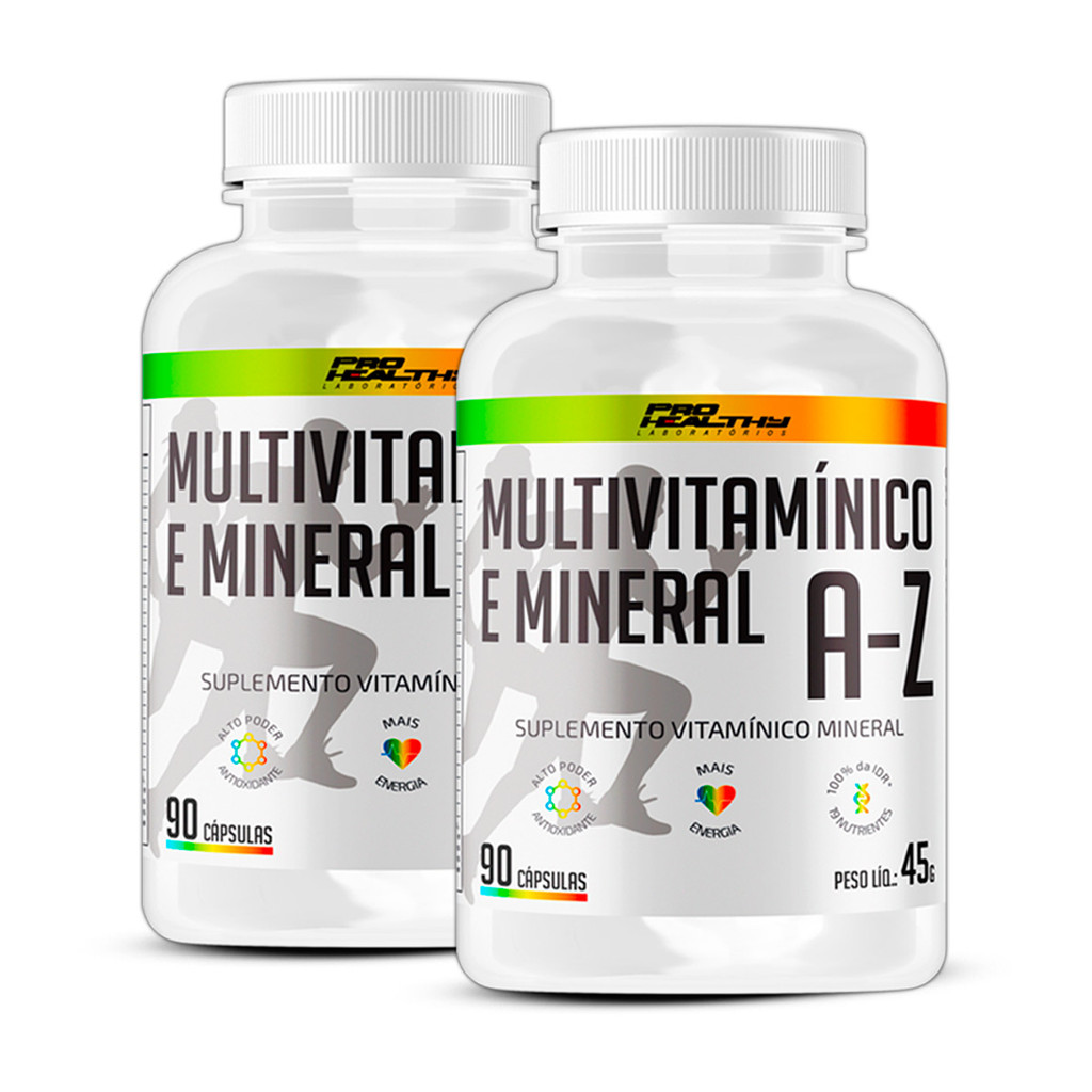 Kit 2 Multivitamínico E Mineral A-Z - Potes de 90 Cápsulas - Pro ...