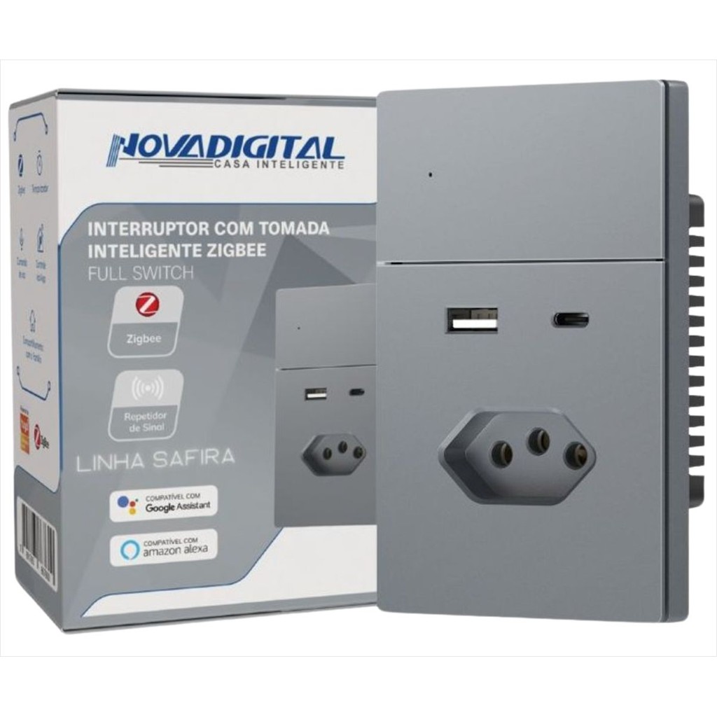 Interruptor Inteligente NovaDigital Tomada 20A USB Tipo C | Shopee Brasil