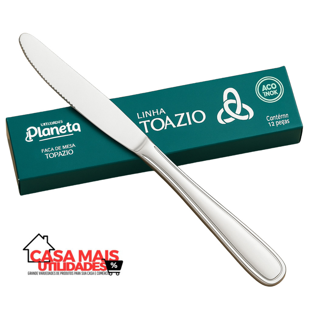 Conjunto 12 Facas Linha Topazio Planeta | Shopee Brasil