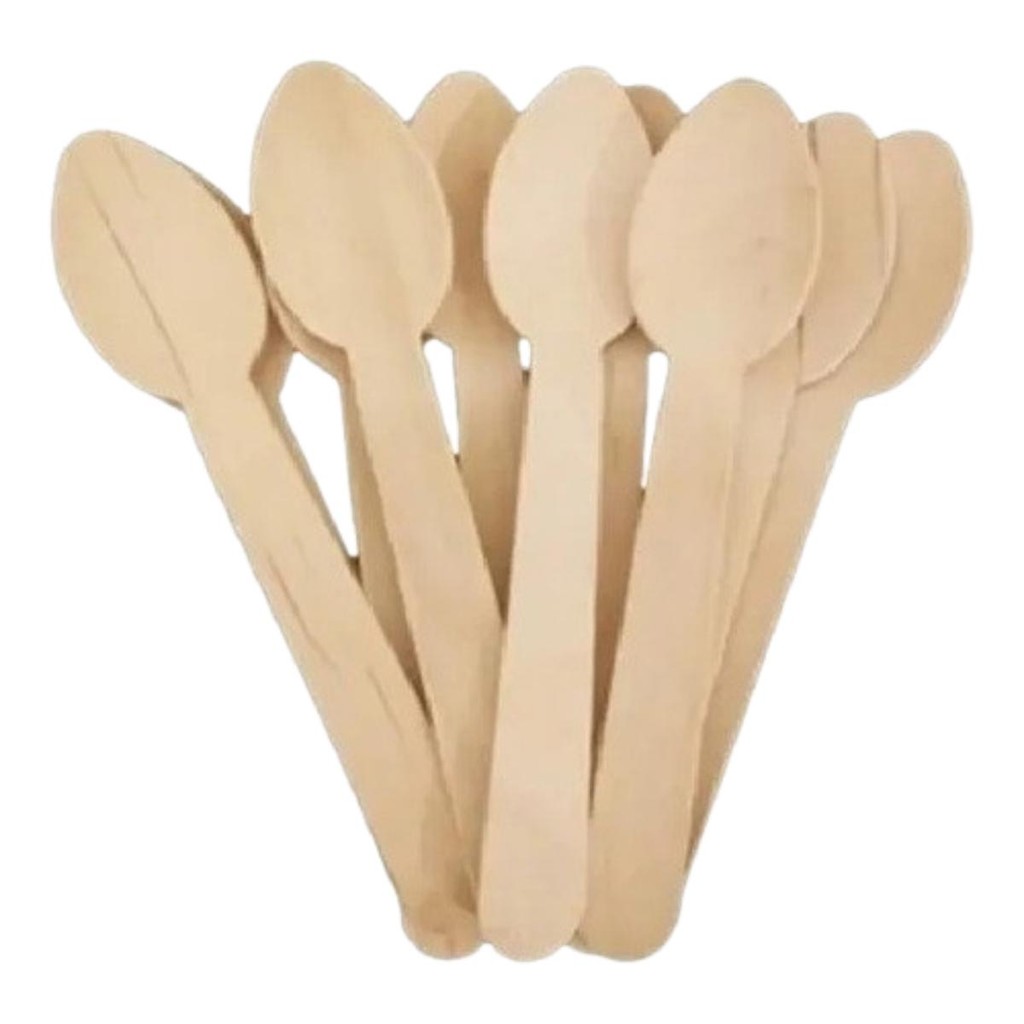 50 Mini Colher De Madeira Bambu Biodegradável 14 Cm | Shopee Brasil