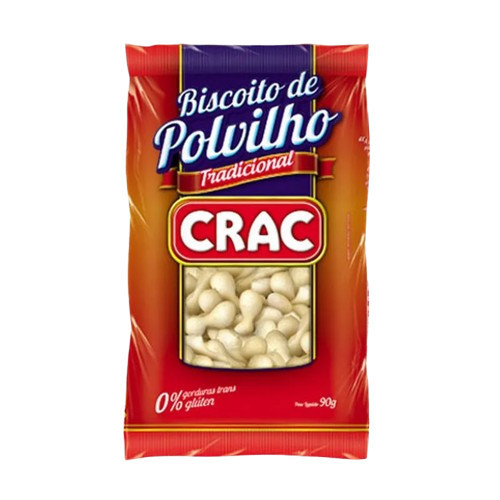 Biscoito de Polvilho Salgado Crac Tradicional - 90g | Shopee Brasil