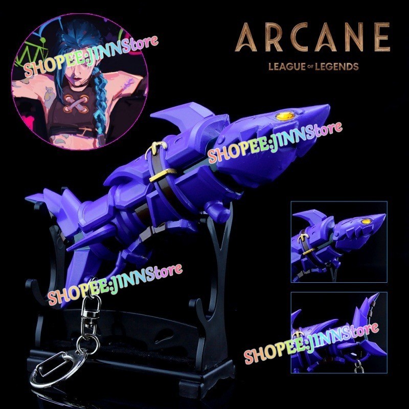 - JINN-League of Legends JINX Chaveiro Arcane Espinhas De Peixe Blaster ...