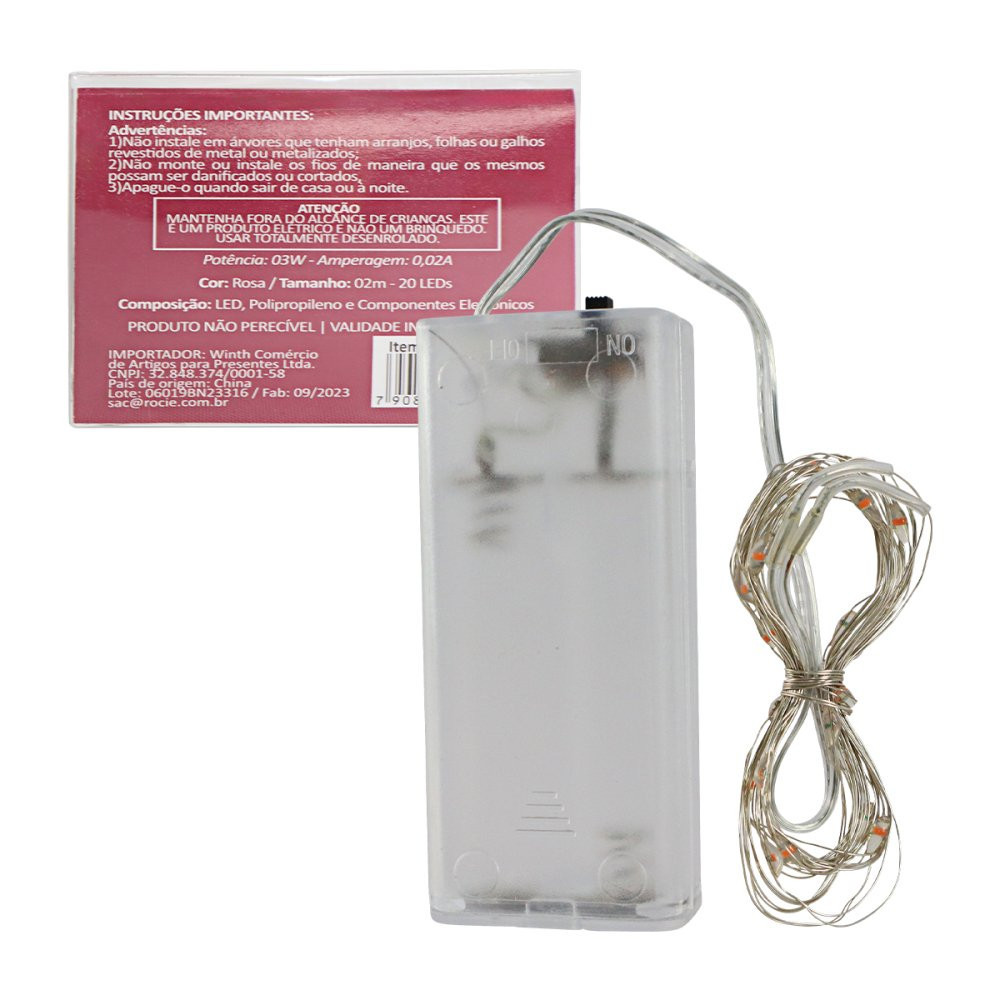 Fio de Fada Led Decoração Cordão Luz 2 Metros - Rosa | Shopee Brasil