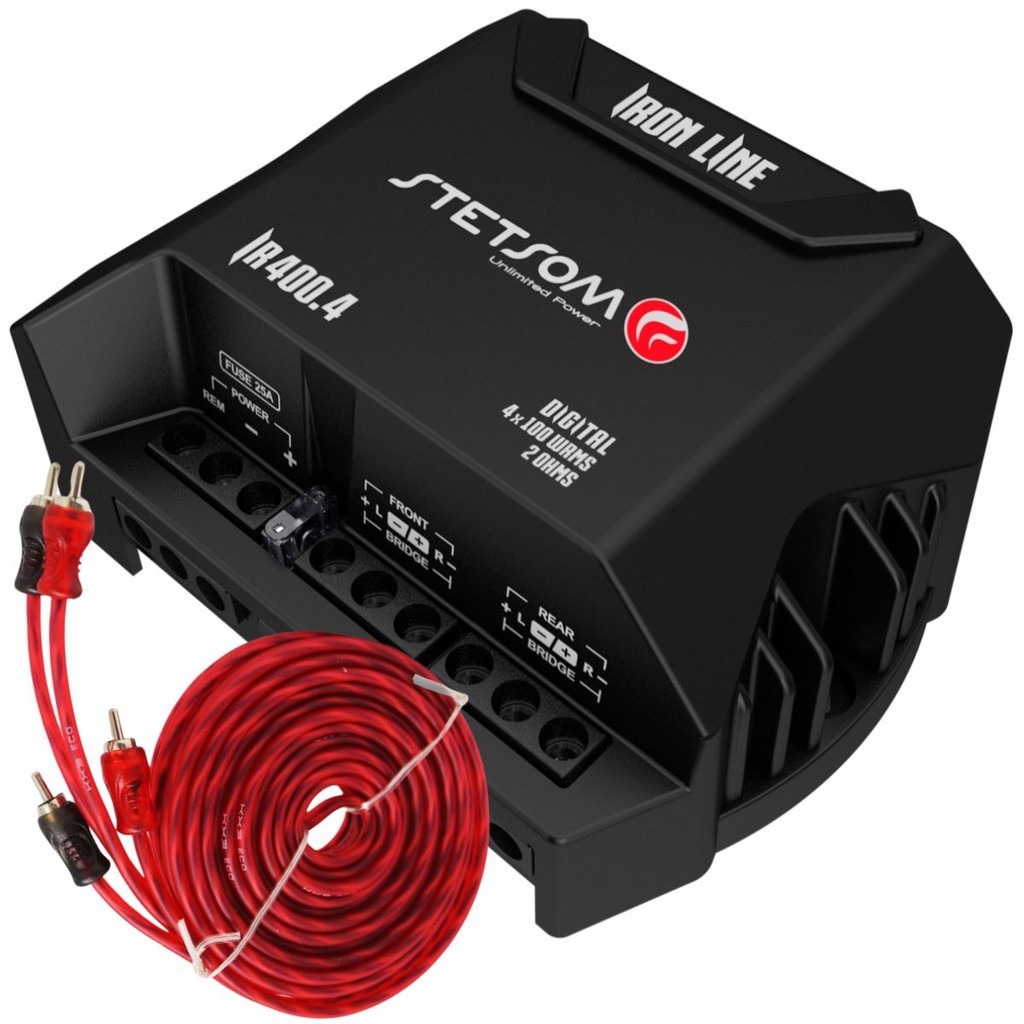 Módulo Stetsom IR400.4 400 Watts Rms + Cabo RCA Injetado ECO 5 Metros ...
