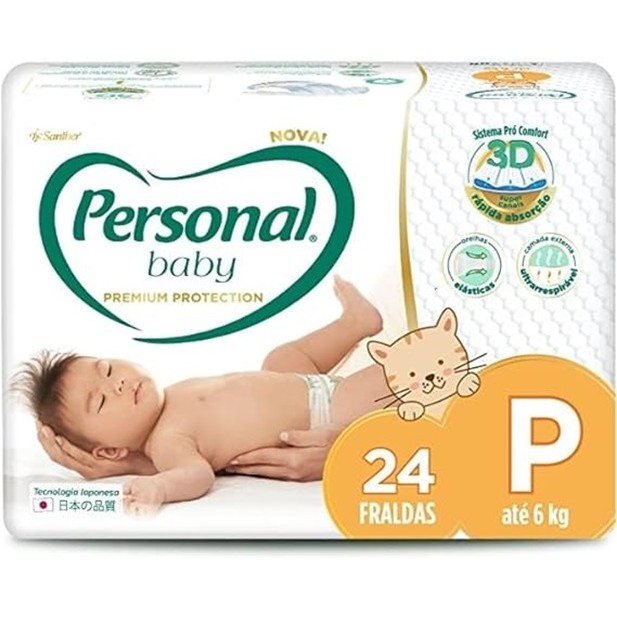 Fralda Personal Baby Premium Protection Jumbo Tam. P c/ 24un - VALIDADE ...