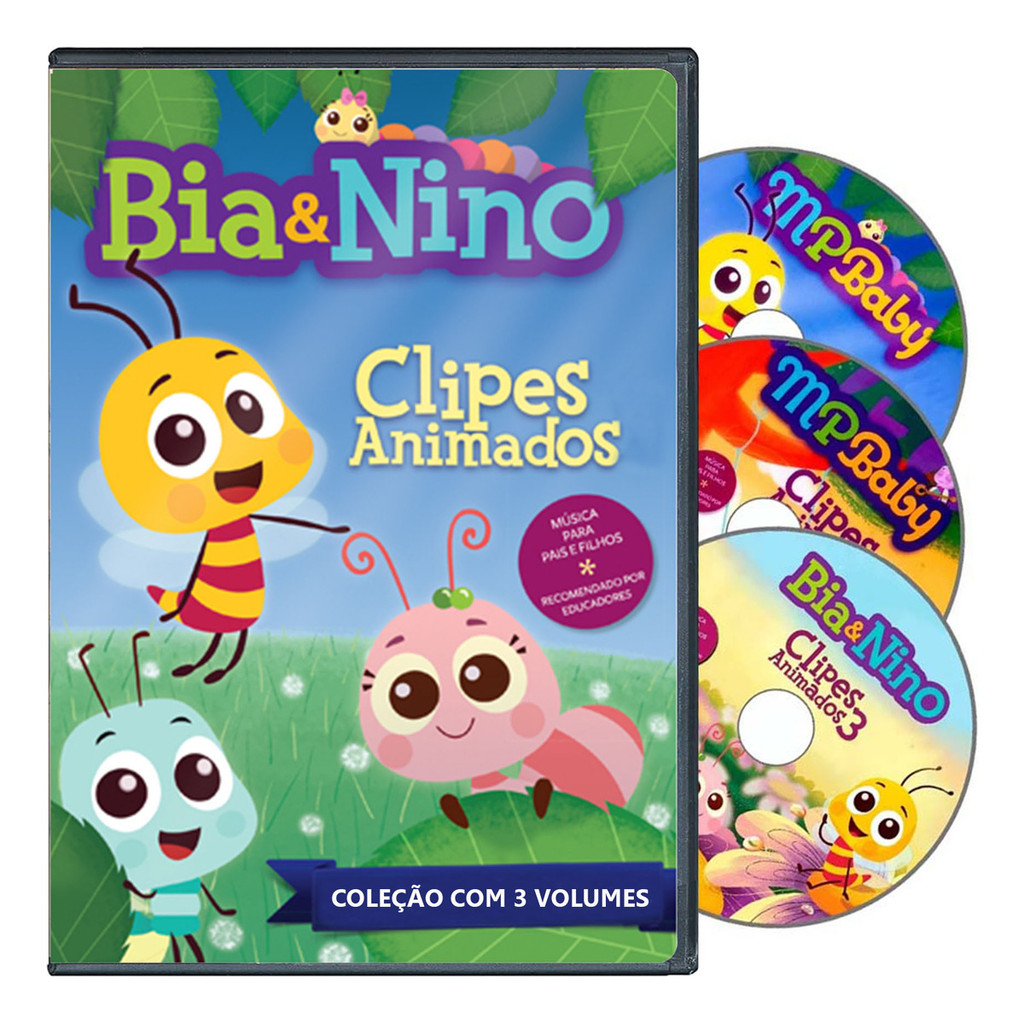 Dvd Bia E Nino Mp Baby Clipes Animados - 3 Dvd | Shopee Brasil