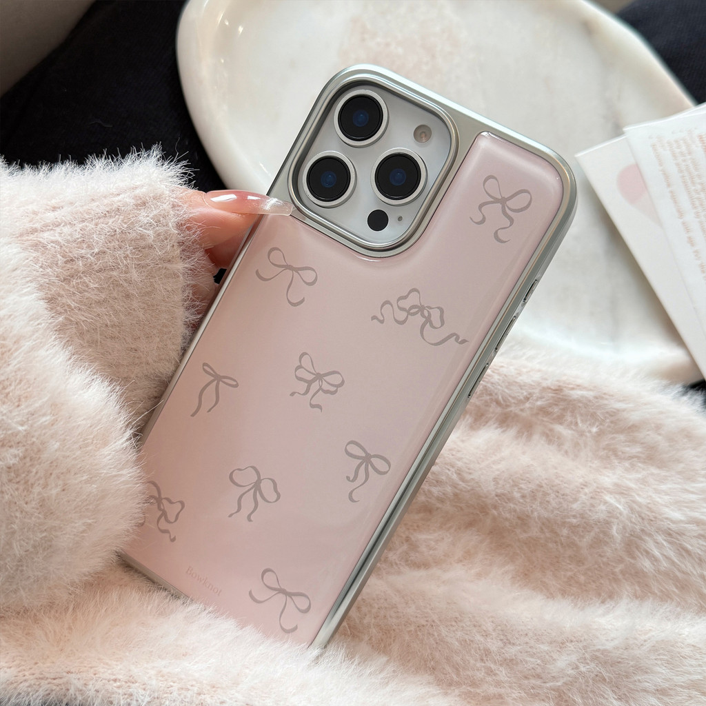 Capa Epóxi Coreana Para iPhone Com Gravata Borboleta 16 15 14 13 12 11 ...