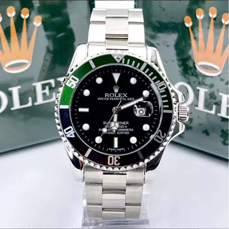 Relógio Masculino Rolex Submariner verde misto preto linha Gold moda ...