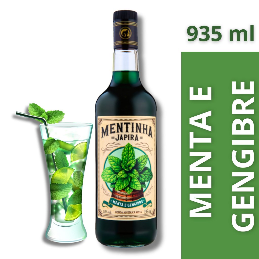 Licor Fino Coquetel Mentinha Japira Menta e Gengibre Drink Pronto ...