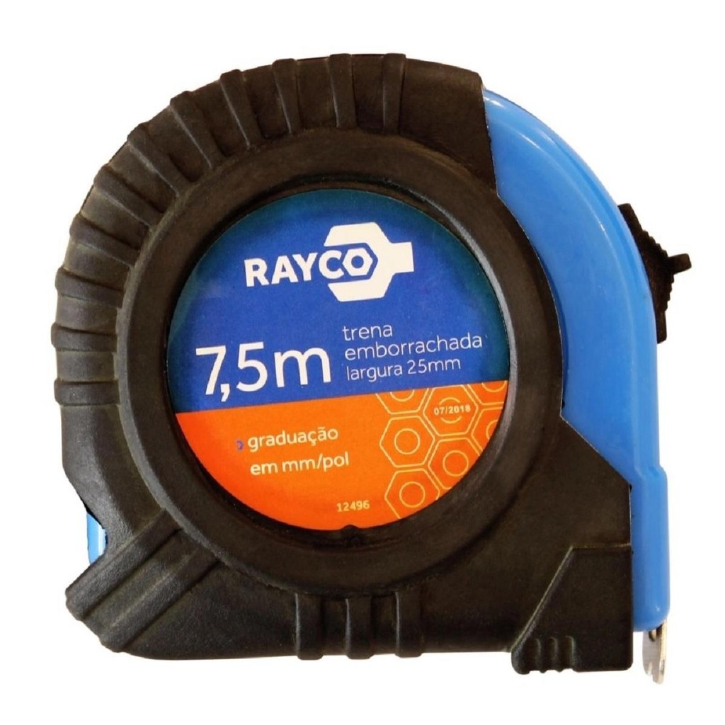 Trena 7,5mx25mm Emborrachada Rayco | Shopee Brasil