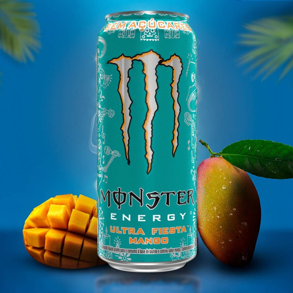 Energético Monster Energy 473ml Ultra Fiesta Mango Lata Azul Sem Açúcar ...