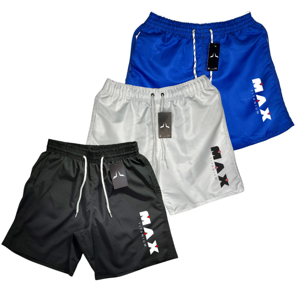 Kit Com 3 Shorts TACTEL Masculino MAX01 Bermuda Premium Academia Praia Corrida | Shopee Brasil