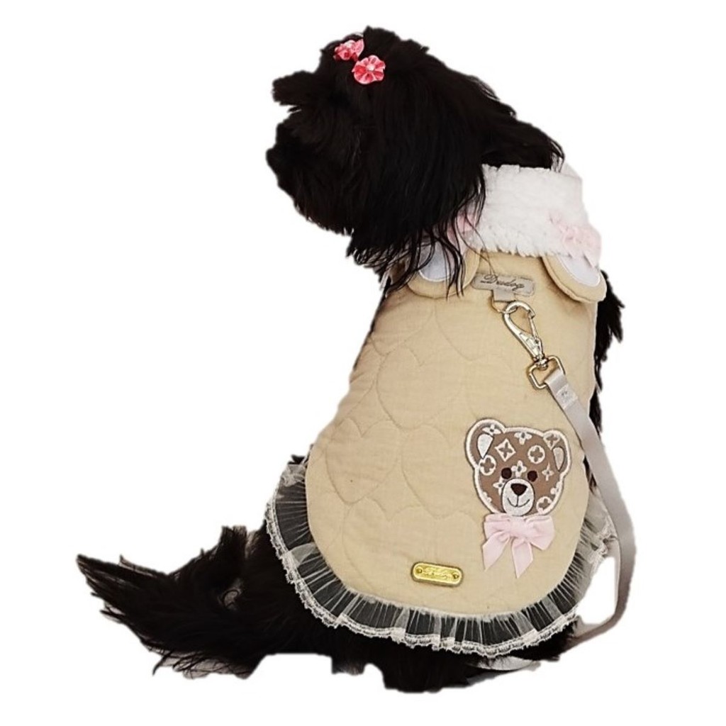 Roupa Cachorros Inverno Pet Casaco C/ Guia Matelassê Dudog | Shopee Brasil