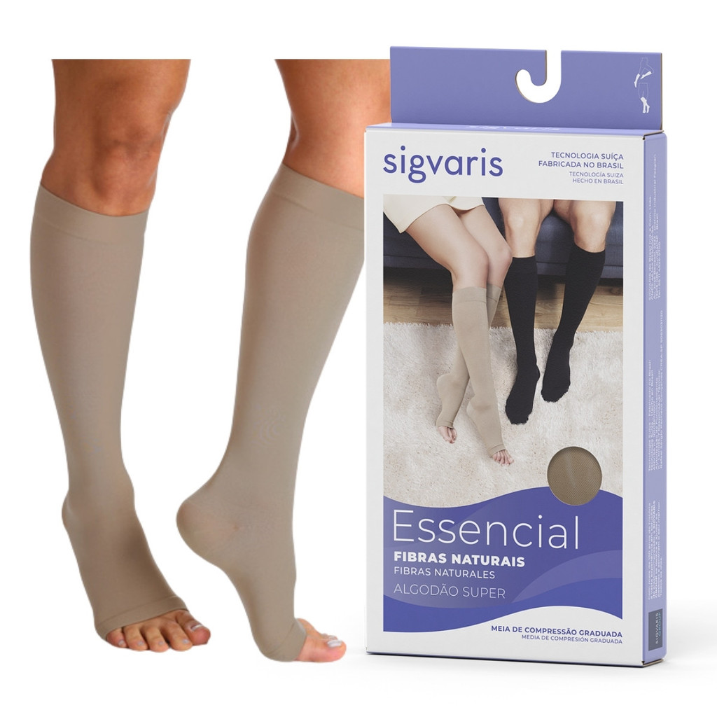 Meia Compressiva 3/4 Panturrilha | Sigvaris Algodão Super | 30-40 Mmhg ...