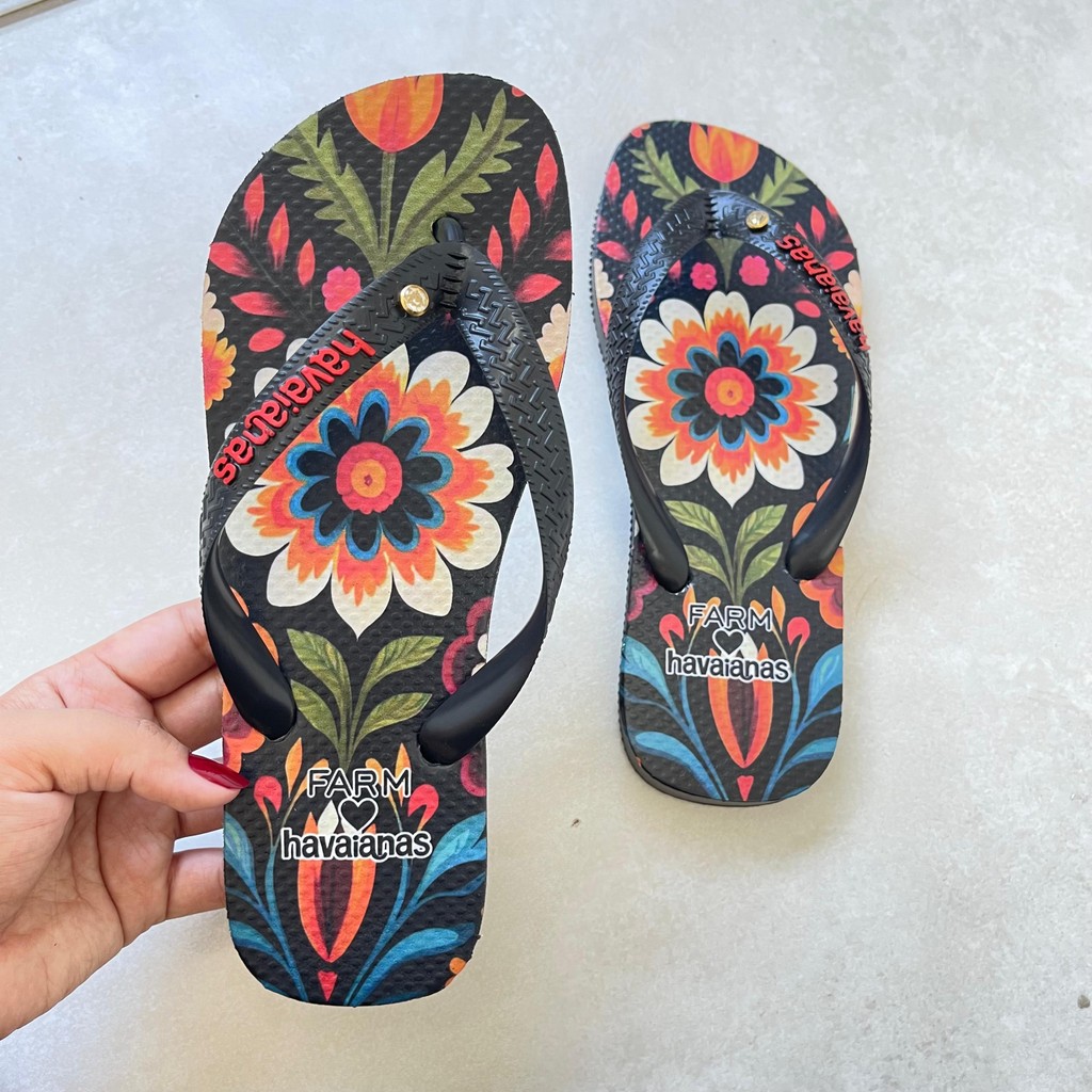 Chinelo Havaianas Farm Estampadas Leveza E Modernidade | Shopee Brasil