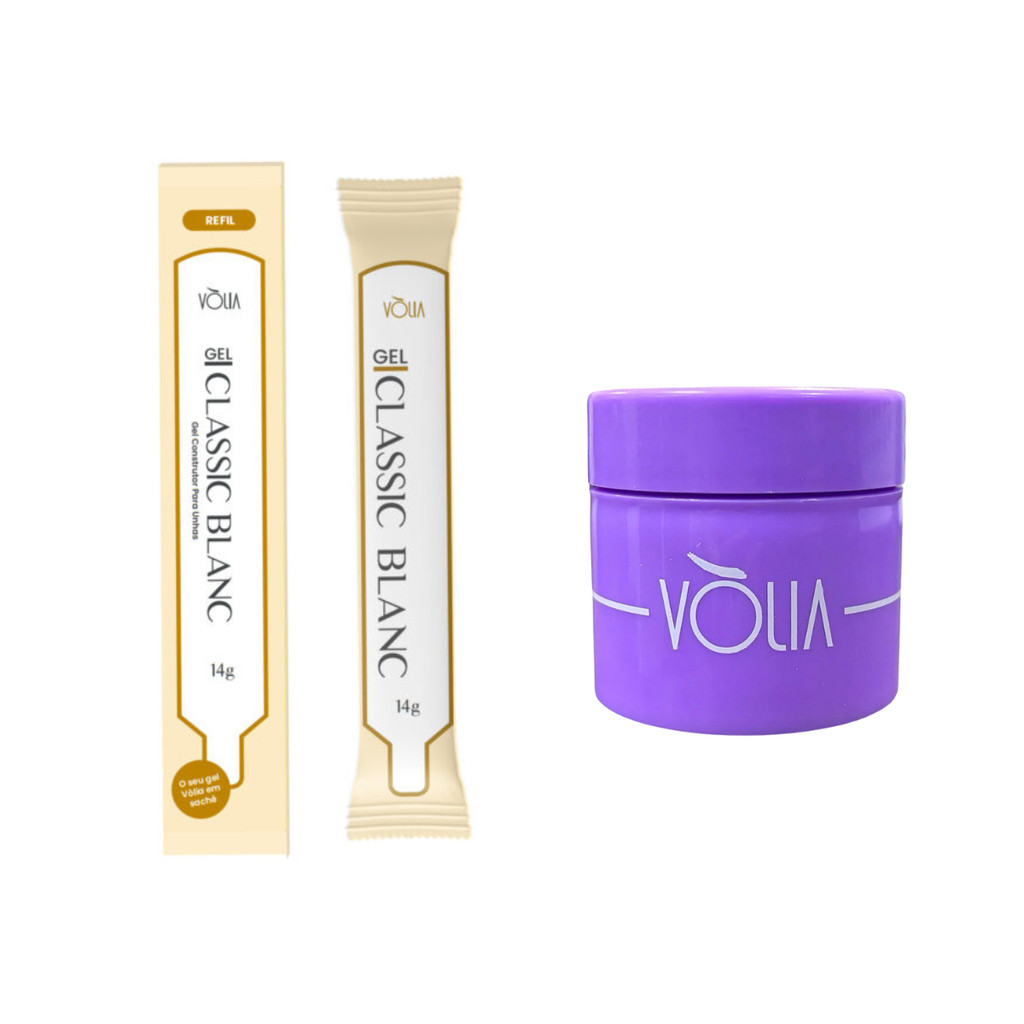 Gel Classic Blanc Volia Refil 14g + Pote Eco Duo Volia 30g | Shopee Brasil