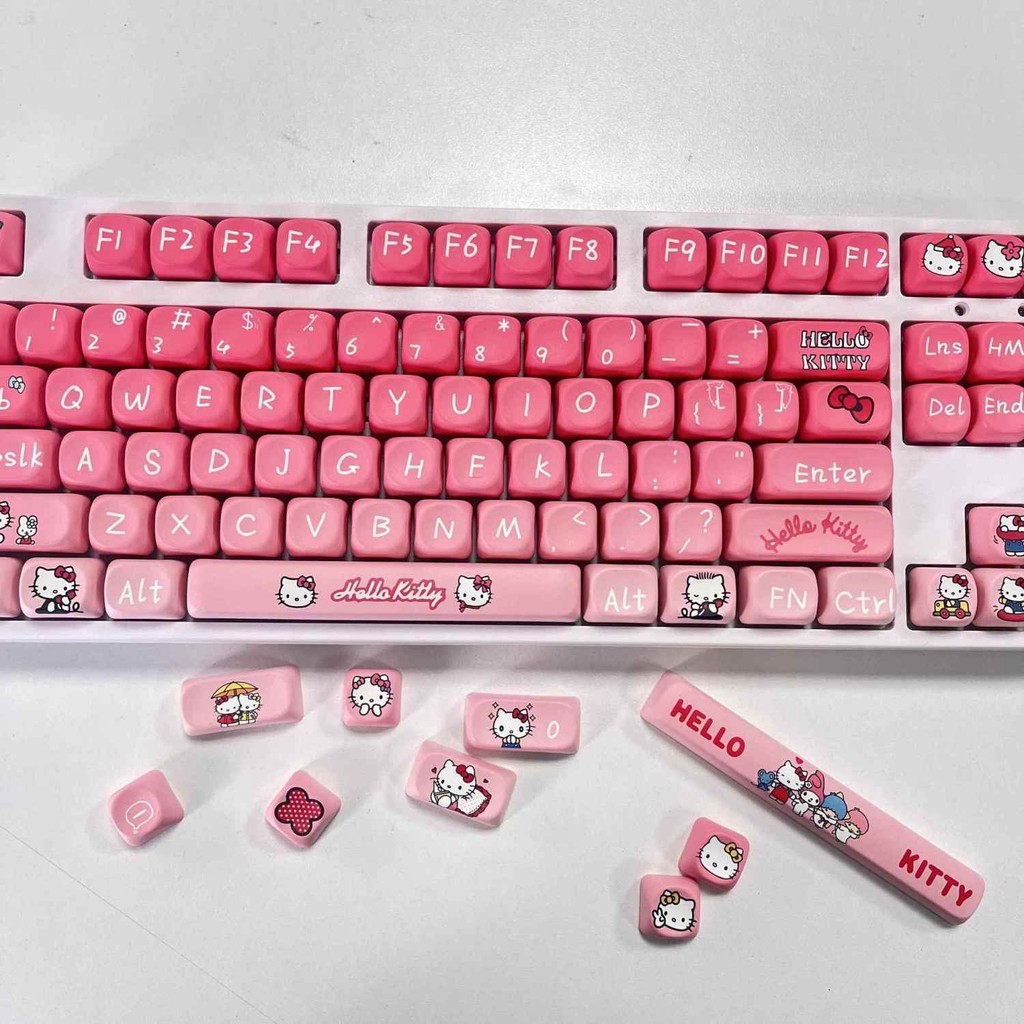 Hello Kitty Keycaps MOA Profile Dye-Sub PBT Conjunto Completo De 135 ...