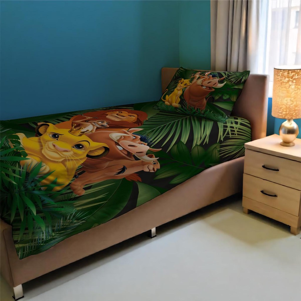 Forro de cama e fronha personalizado leão | Shopee Brasil
