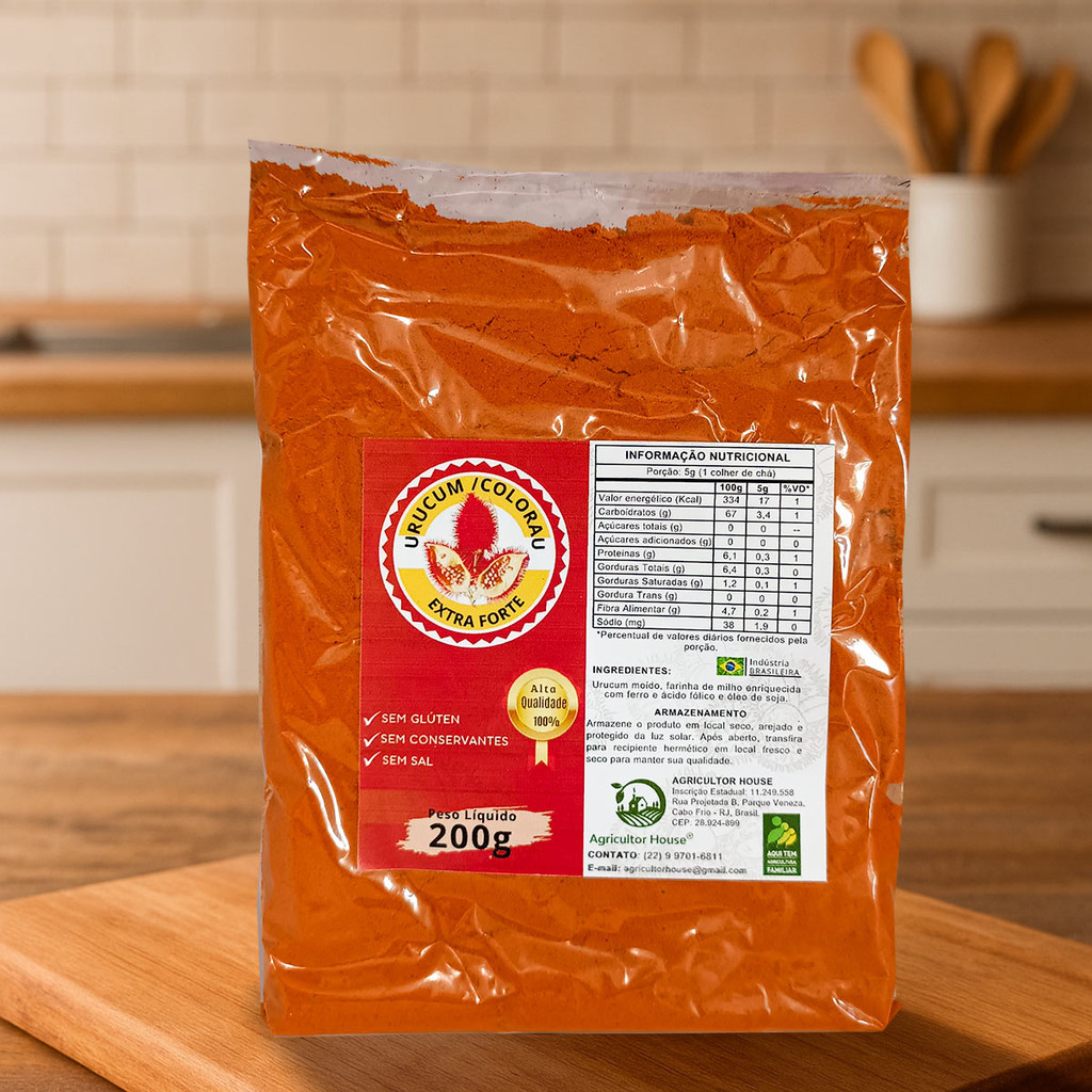 URUCUM / COLORAU EXTRA FORTE 100% NATURAL 200g | Shopee Brasil
