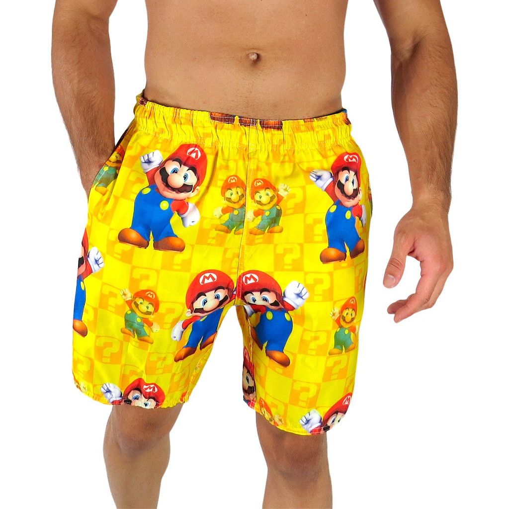 Short Praia Masculino Mario Bross Verão Tac Tel Bermuda | Shopee Brasil