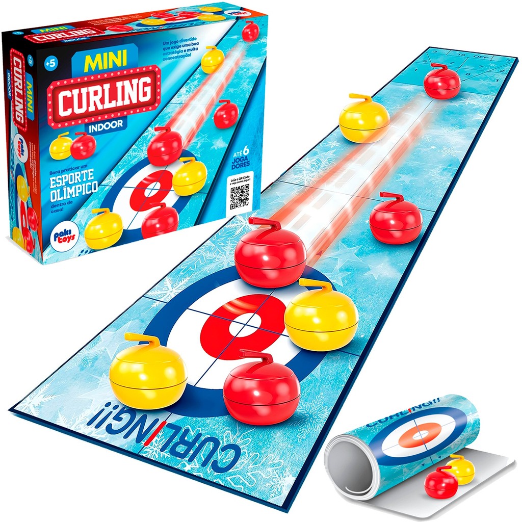 Jogo De Mesa Mini Curling Infantil Indoor Conjunto Esportivo Pedagógico ...