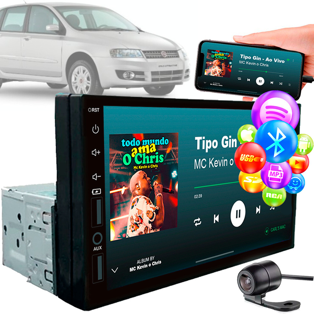 Central Multimídia Usb Mp5 Player 7 Pol 1 Din Fiat Stilo | Shopee Brasil