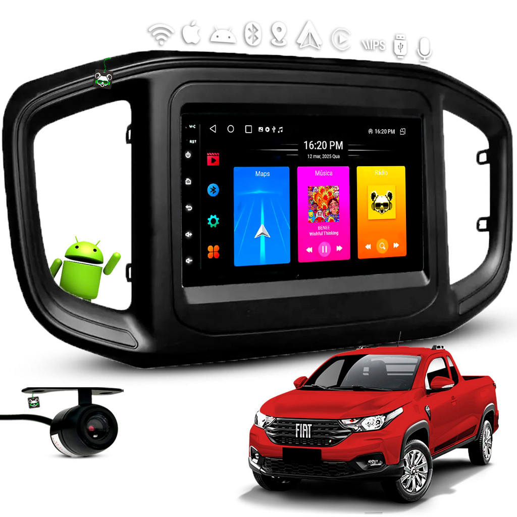 Kit Multimídia Android Carplay 7 Pol Strada 2021 2022 2023 2024 2025 | Shopee Brasil