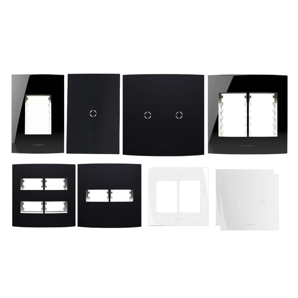 Placa Interruptor Saida Fio Módulo Tomada Preta Branca Cega Sala ...