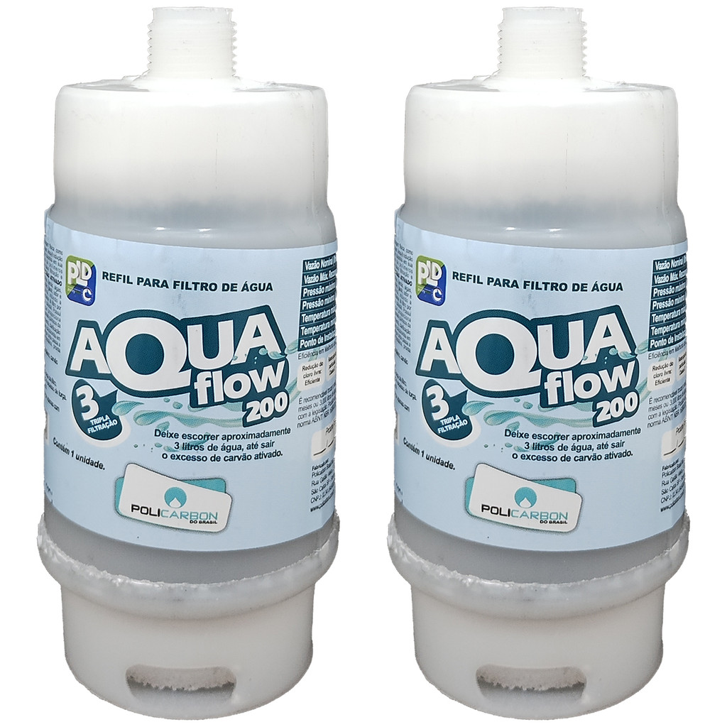 Kit 2 Filtros Policarbon Aquaflow 200 Compatível Com AP200 | Shopee Brasil