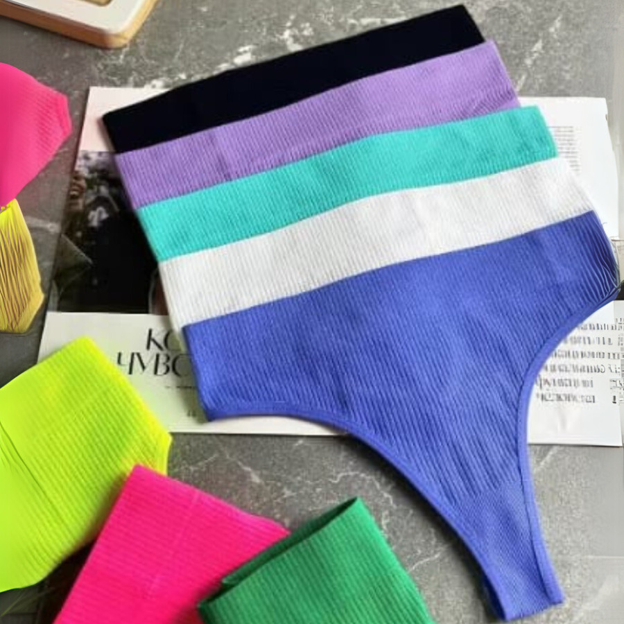 Kit 10 Tanga Canelada Importada Fio Dendal Calcinha Cintura Alta Pala ...