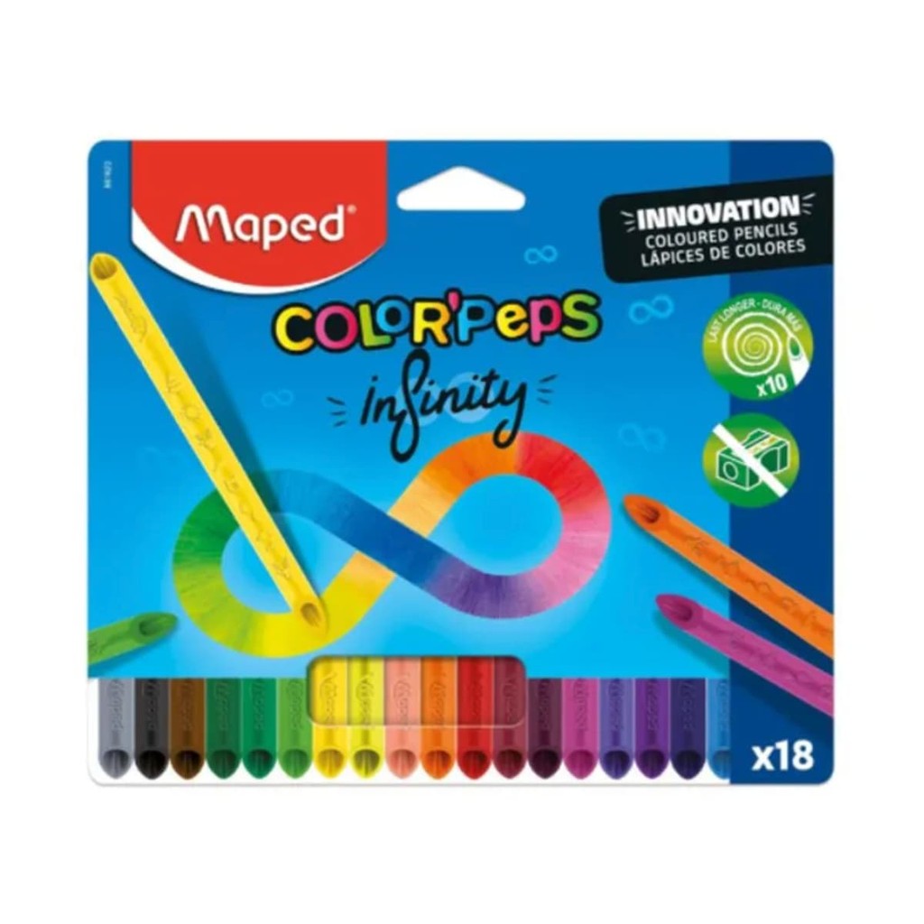 Lápis de Cor Color Peps Infinity com 18 cores - Maped | Shopee Brasil
