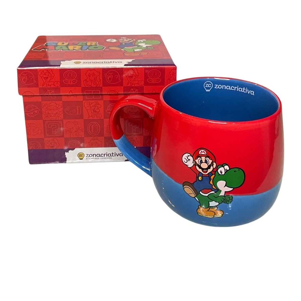 Caneca Maggie Super Mario Em Cerâmica 400mL Original Nintendo, Zona ...