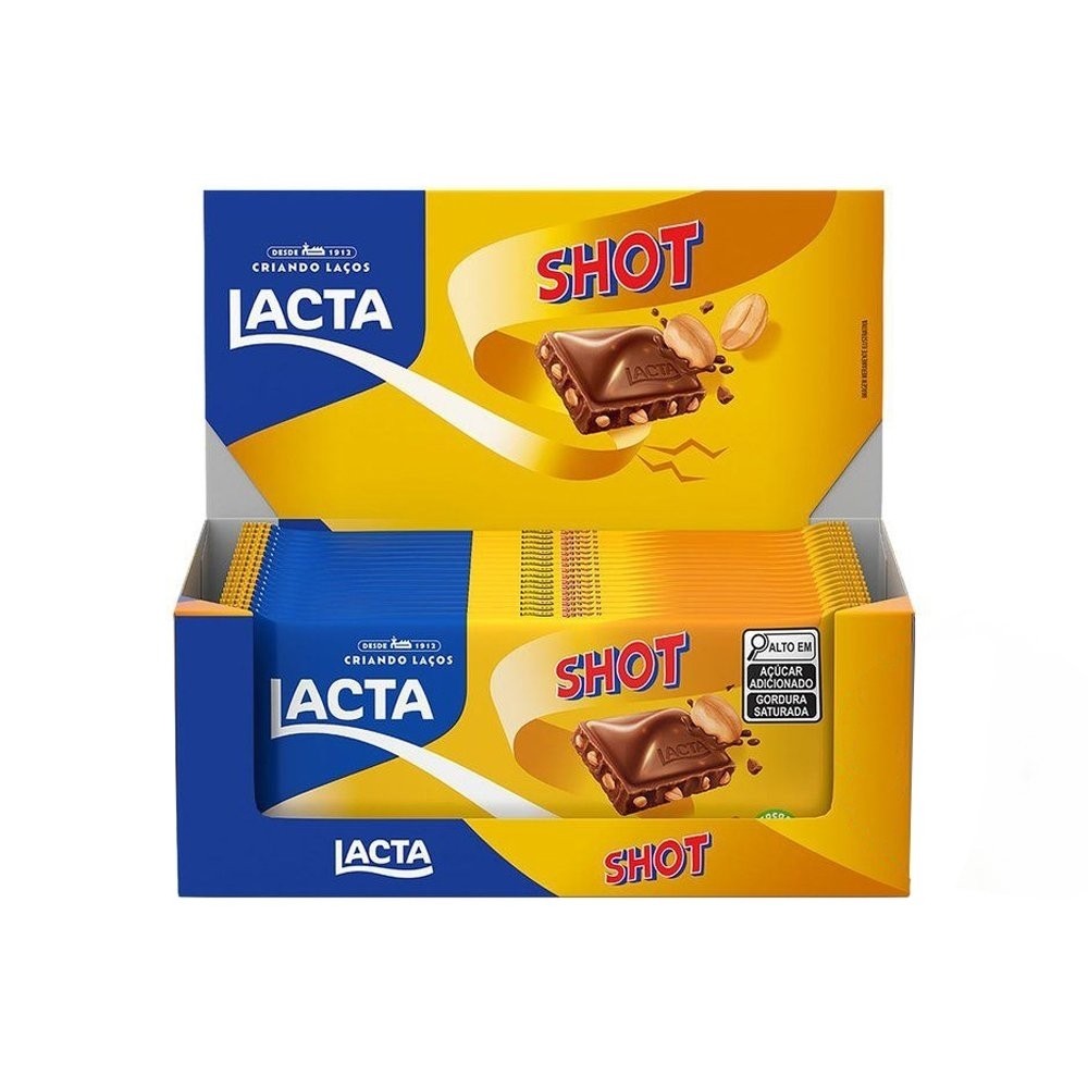 Chocolate Lacta Shot 80g - Embalagem com 17 Unidades | Shopee Brasil